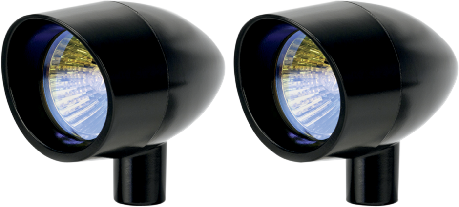 MeanCycles | VIZOR HALOGEN BLACK SMALL BULLET LIGHTS (PAIR) - Part No ...