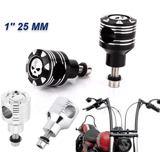 MeanCycles | SKULL RISERS FOR 1' DIAMETER HANDLEBARS - Part No: ME-3111
