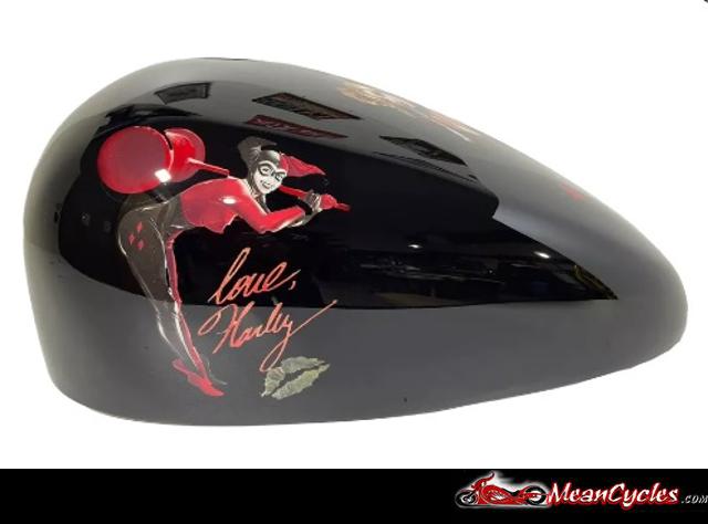 MeanCycles | CUSTOM HARLEY QUINN GAS TANK COVER | HANDMADE FIBERGLASS ...
