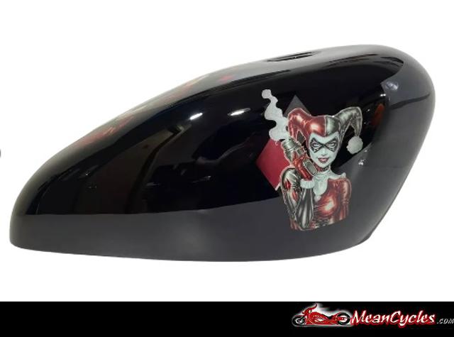 MeanCycles | CUSTOM HARLEY QUINN GAS TANK COVER | HANDMADE FIBERGLASS ...
